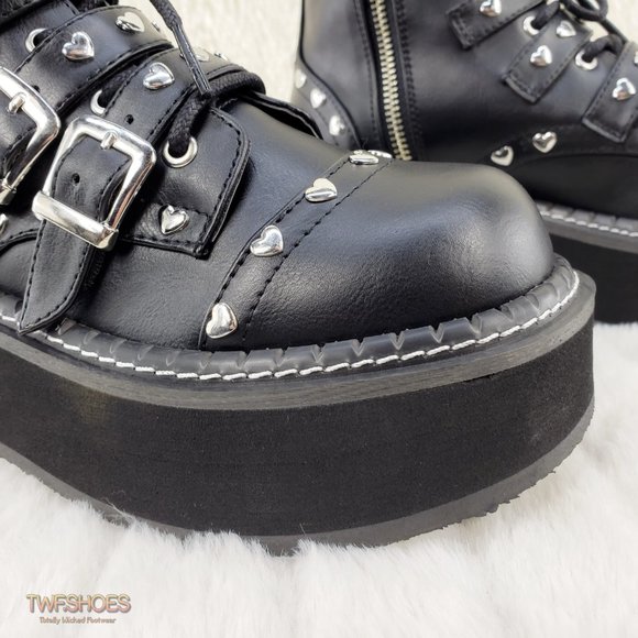 Demonia | Shoes | Demonia Goth Heart Stud 2 Platform Ankle Boots | Poshmark